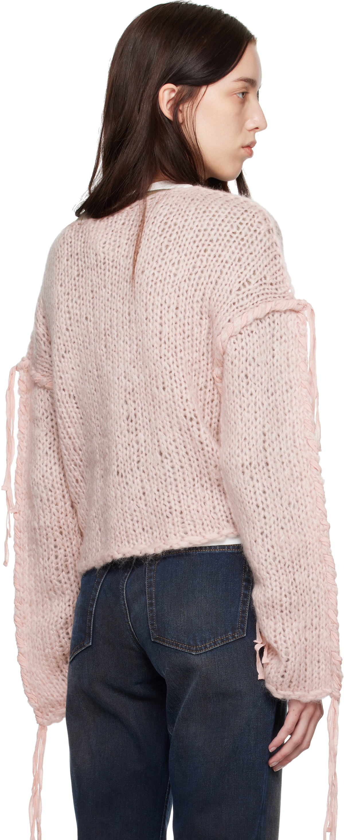 Acne Studios Pink Lacing Knit Sweater Acne Studios