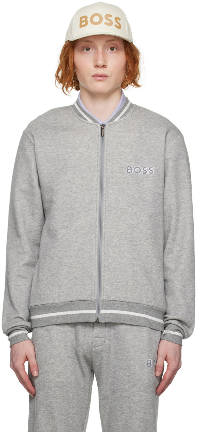 BOSS Gray Zip Jacket BOSS