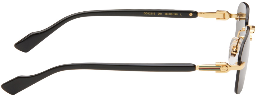 Gucci Black & Gold Rimless Sunglasses Gucci