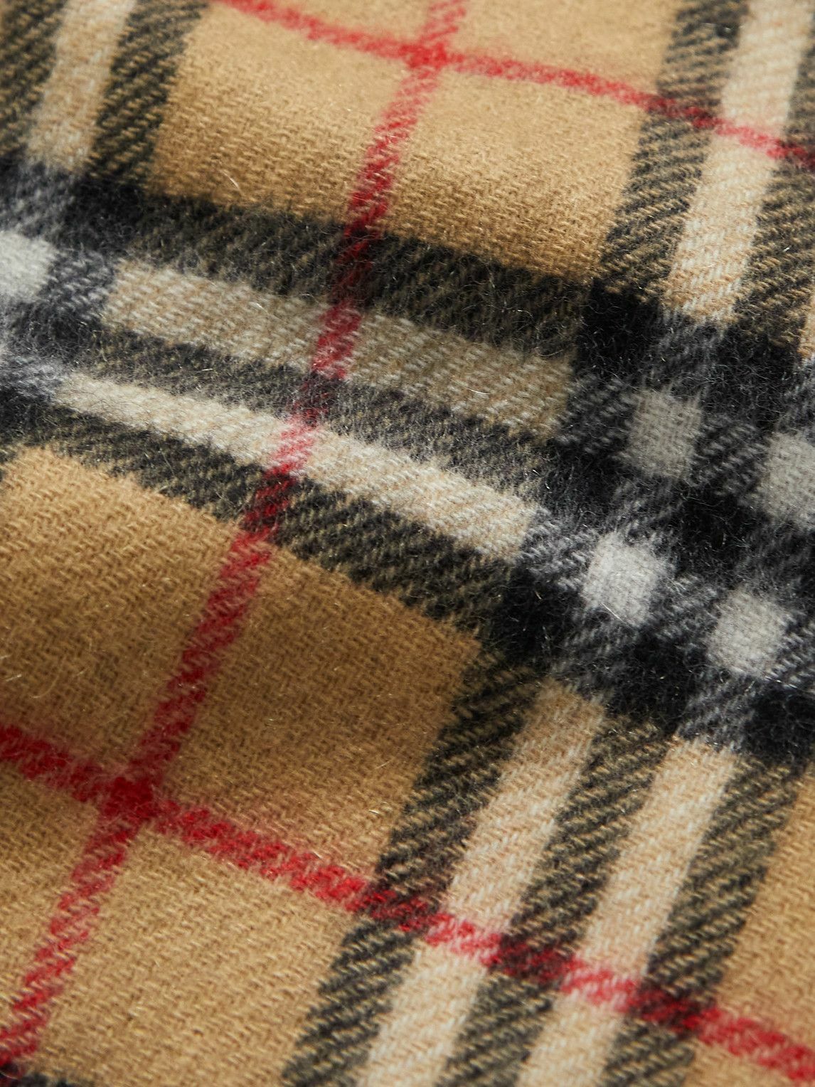 Burberry - Reversible Fringed Checked Cashmere Scarf Burberry