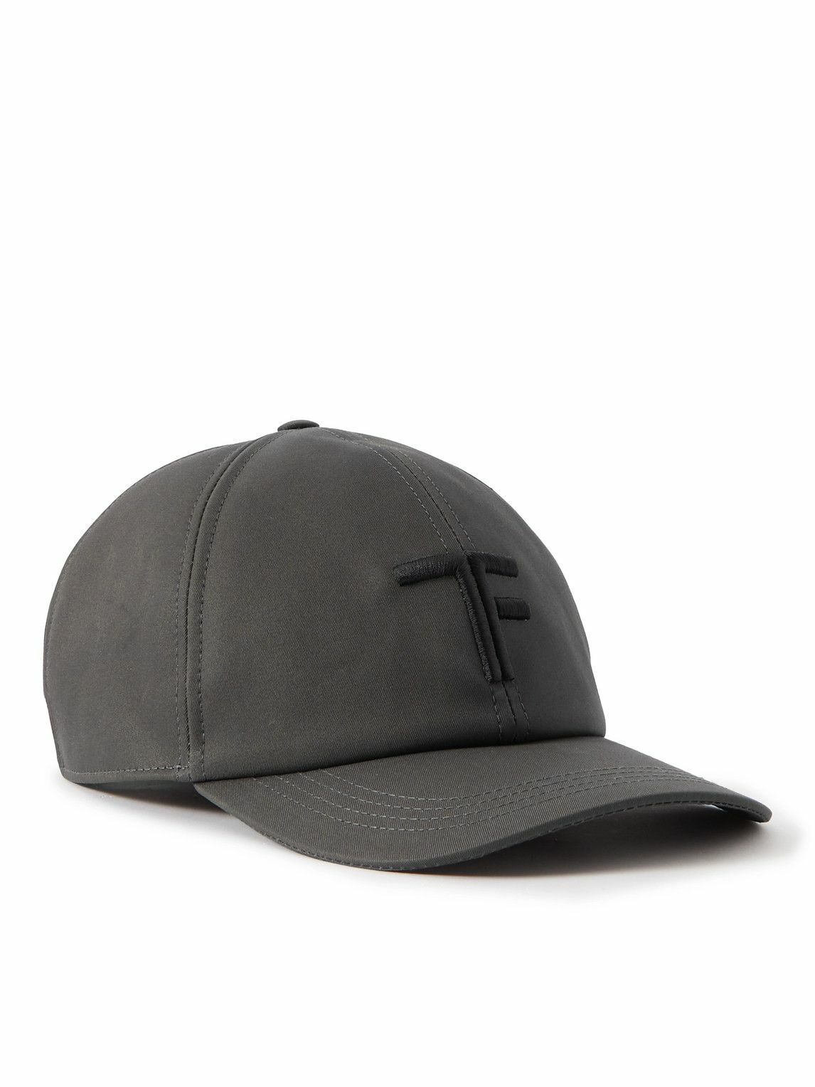 TOM FORD - Leather-Trimmed Logo-Embroidered Cotton-Twill Baseball Cap ...