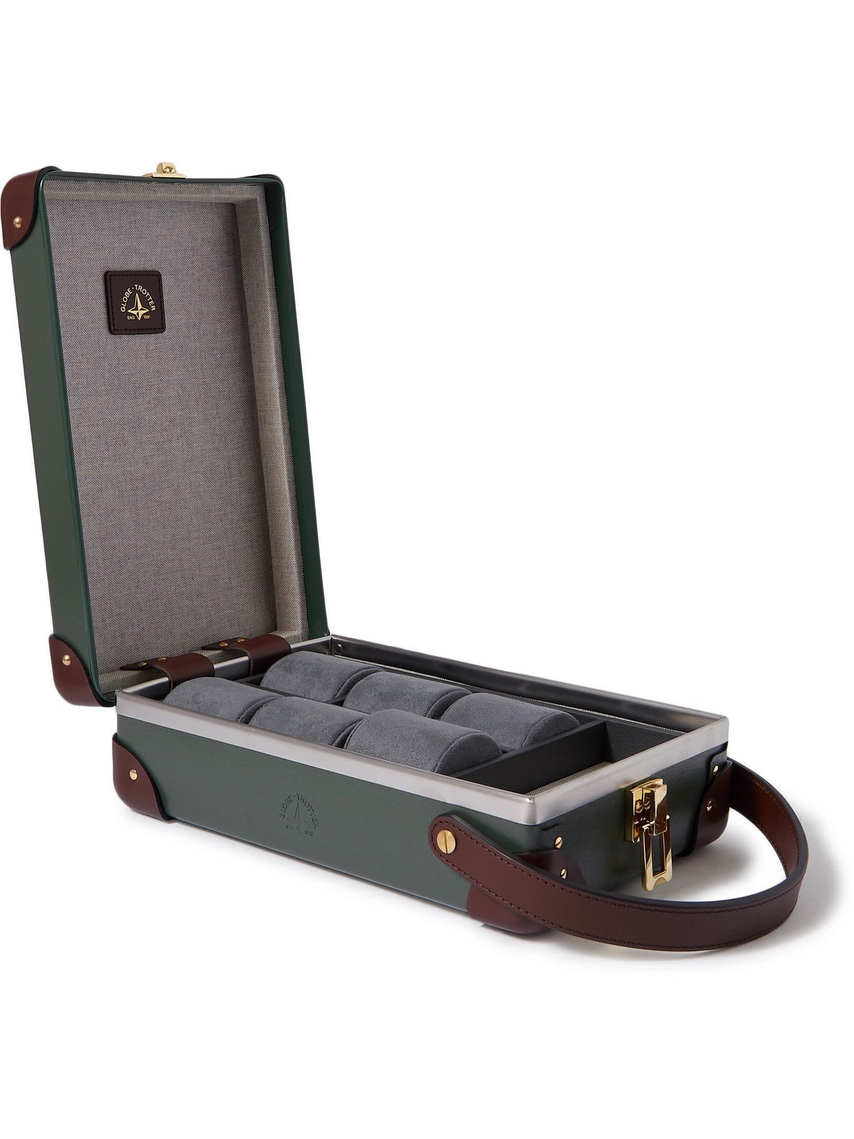 GLOBE-TROTTER - Centenary Leather-Trimmed Six-Watch Case Globe-Trotter