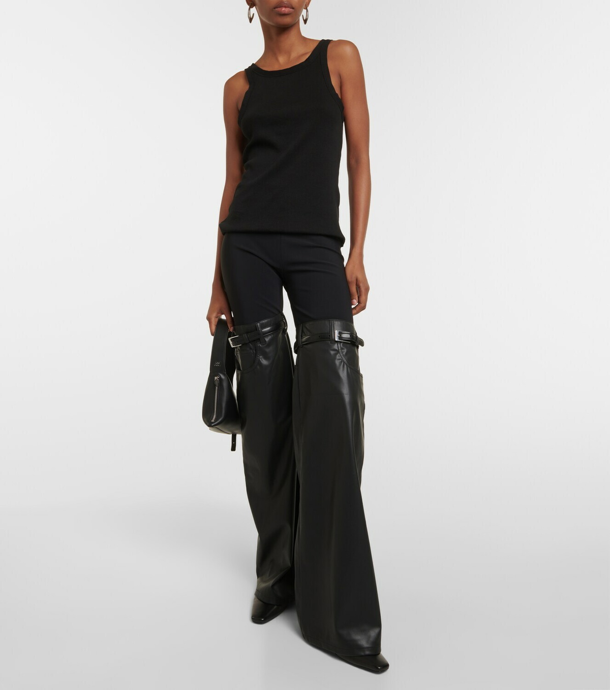 Coperni Hybrid faux leather flared pants Coperni
