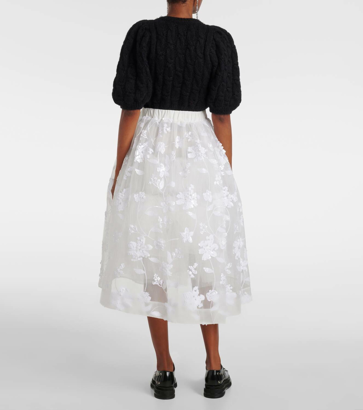 Simone Rocha Sequined tulle midi skirt Simone Rocha