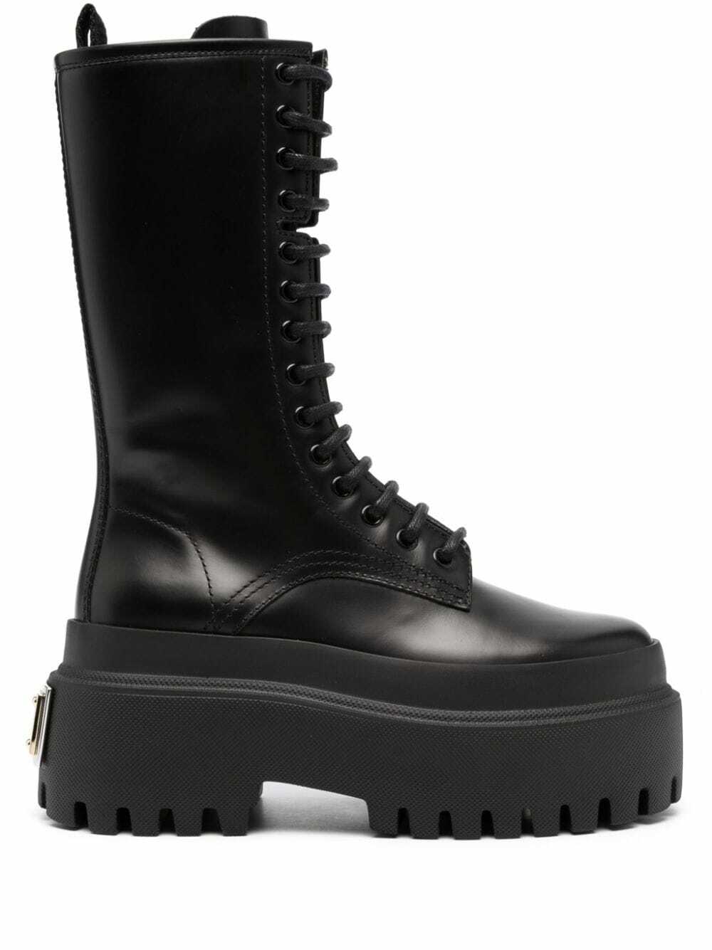 DOLCE & GABBANA - Platform Leather Combat Boots Dolce & Gabbana