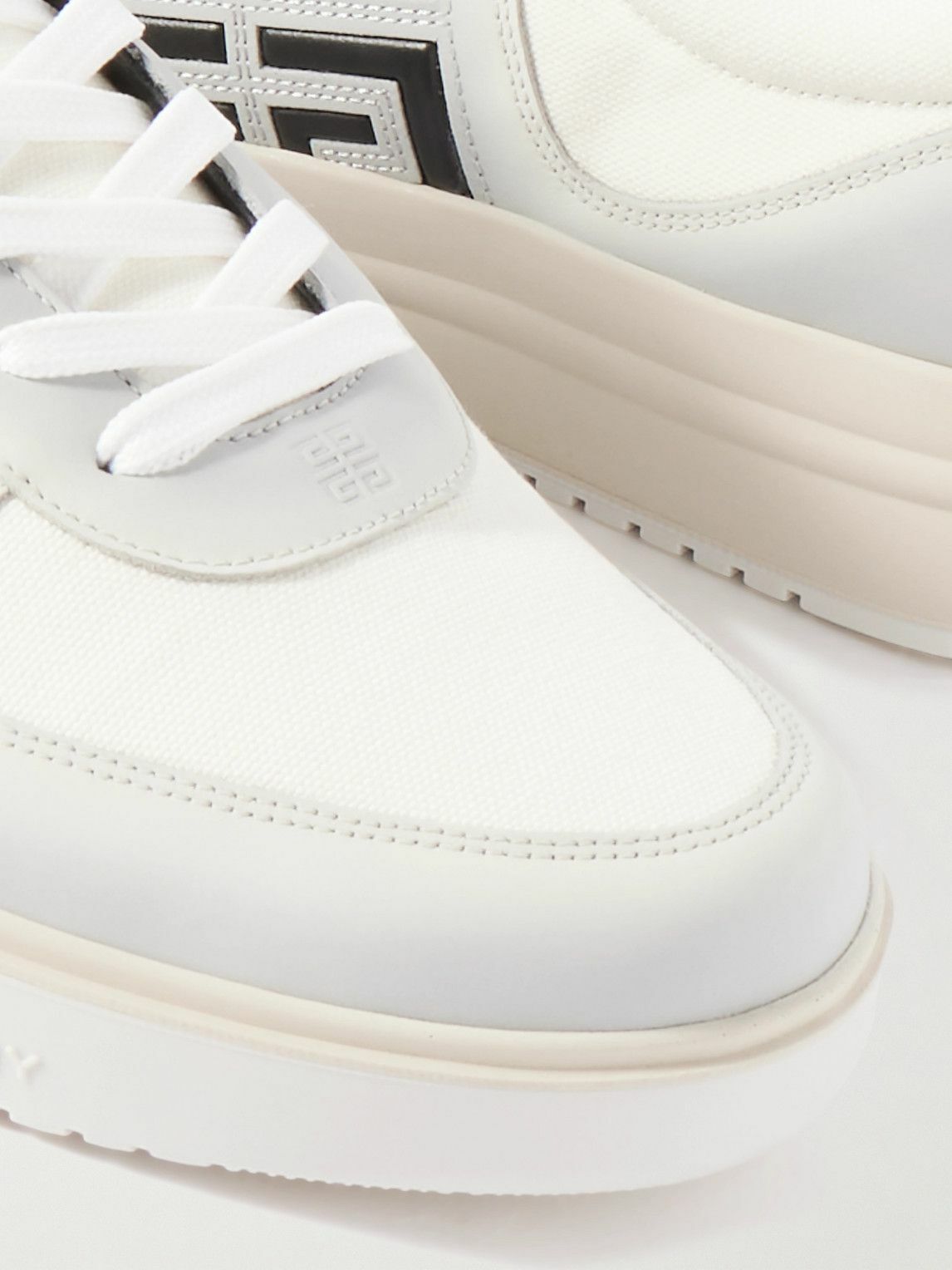 Givenchy - G4 Logo-Embossed Leather and Canvas Sneakers - White Givenchy