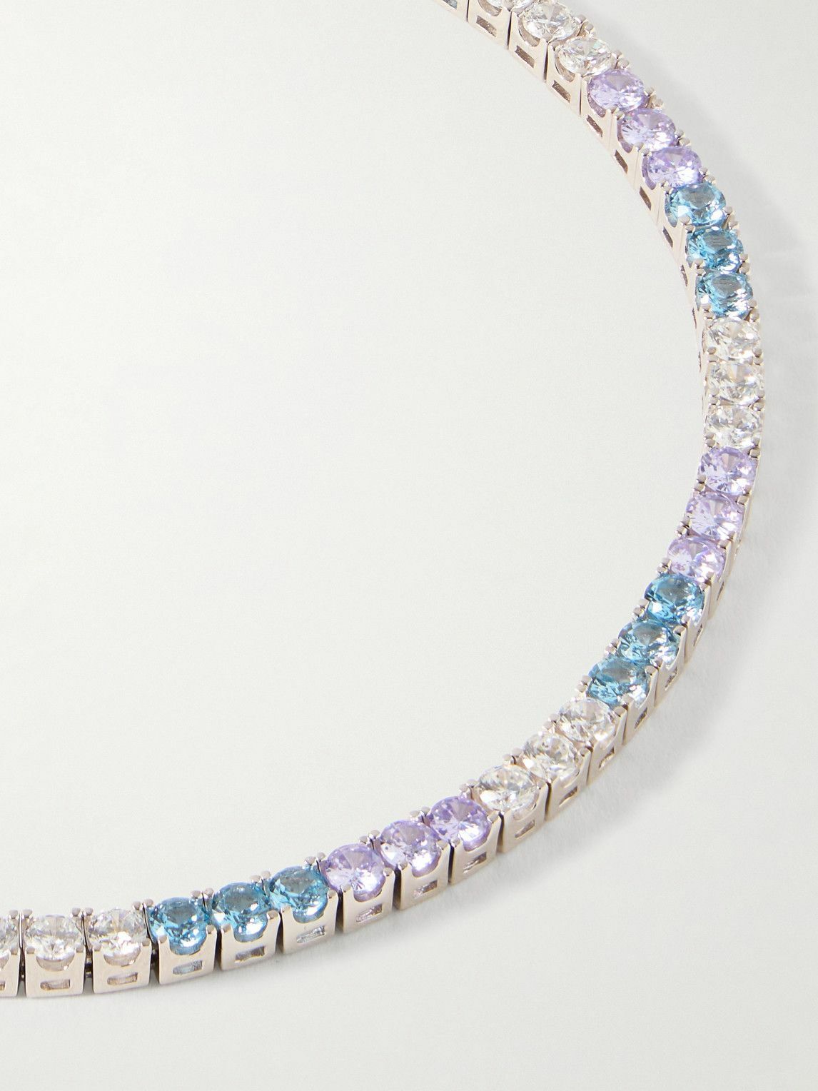 Hatton Labs - Sterling silver Laboratory-Grown Crystal Tennis Bracelet ...