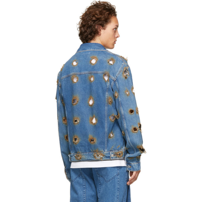 Ottolinger Blue Denim Burned Jacket Ottolinger