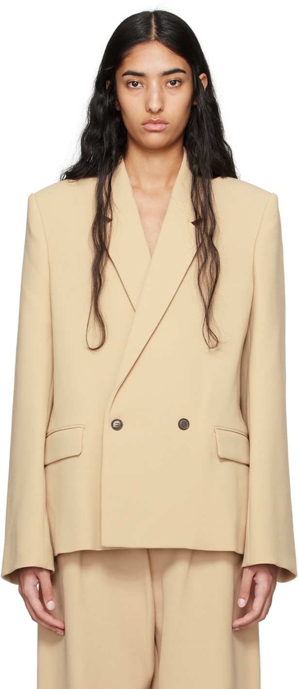 WARDROBE.NYC Beige Hailey Bieber Edition Tailored Blazer WARDROBE.NYC