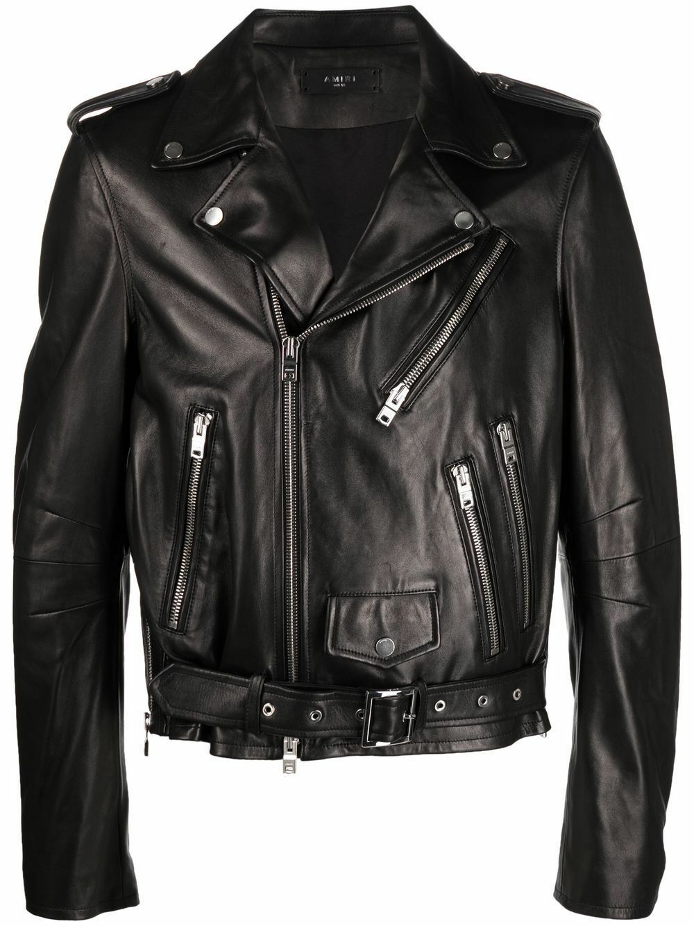 AMIRI Black Leather Biker Jacket Amiri