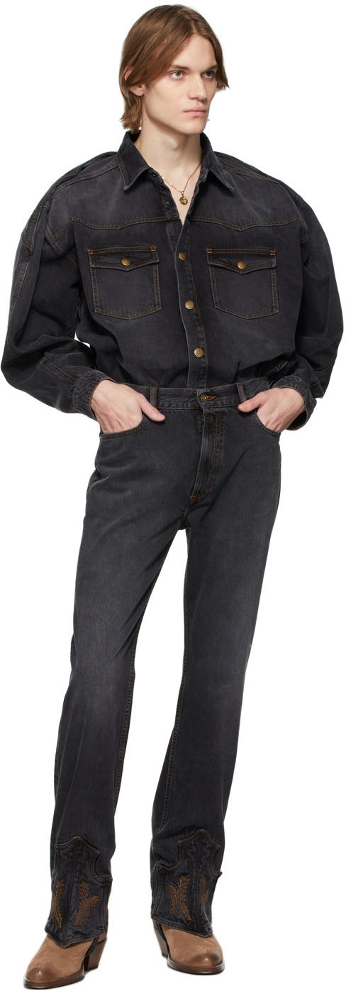 Y/Project Black Cowboy Boot Jeans Y/Project