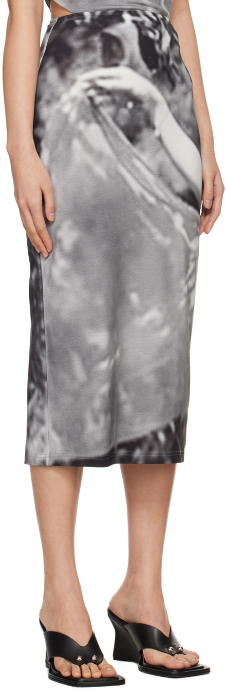 ELLISS SSENSE Exclusive Gray Float Midi Skirt ELLIS