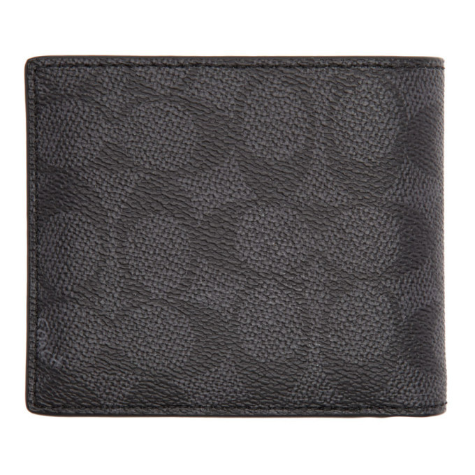 Coach 1941 Black Signature Compact ID Wallet Coach 1941