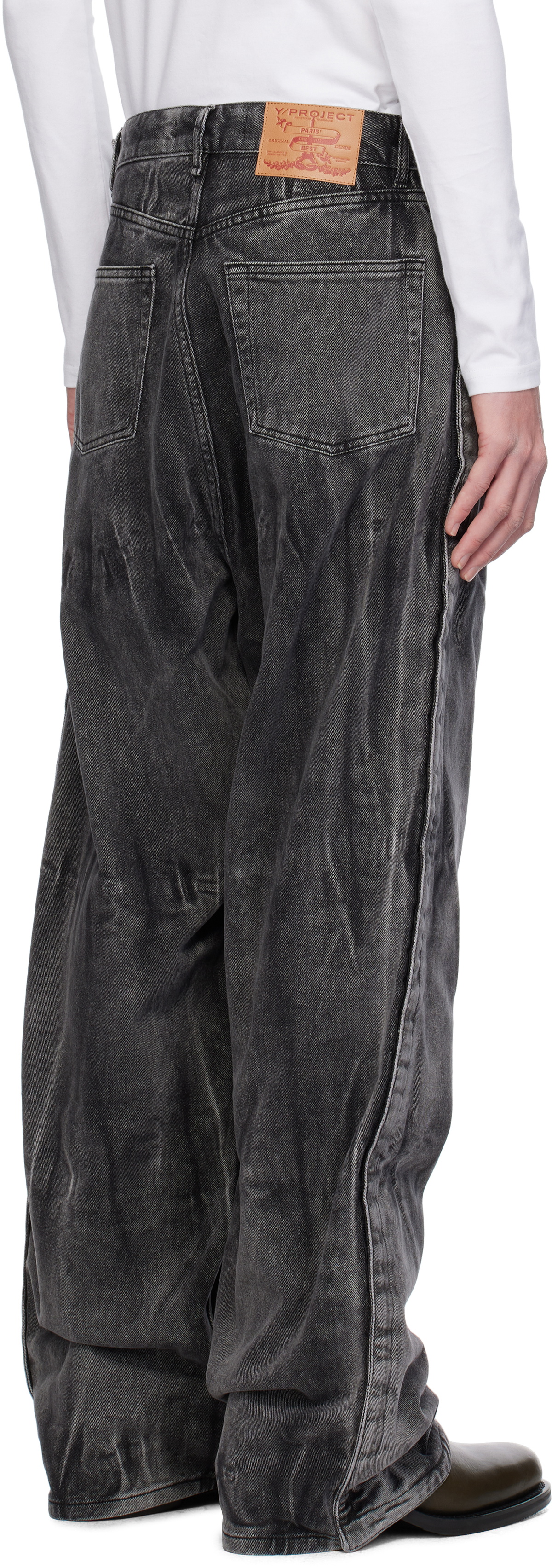 Y/Project Black Velcro Panel Jeans Y/Project