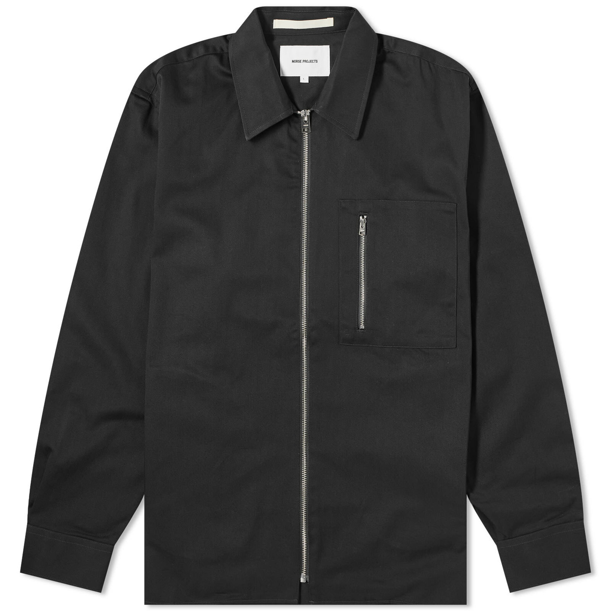 Norse Projects Men's Ulrik Gabardine Zipped Overshirt in Black Norse ...