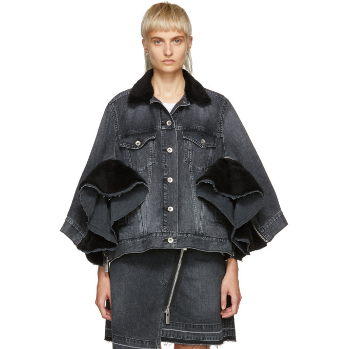 Sacai Black Denim Zip Jacket Sacai