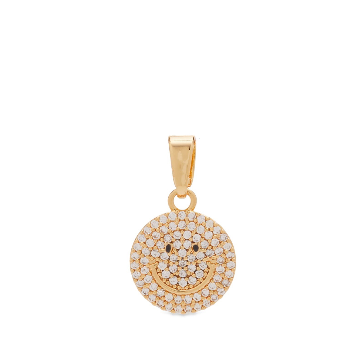 Crystal Haze Women's Smiley Face Necklace Pendant in Gold Crystal Haze