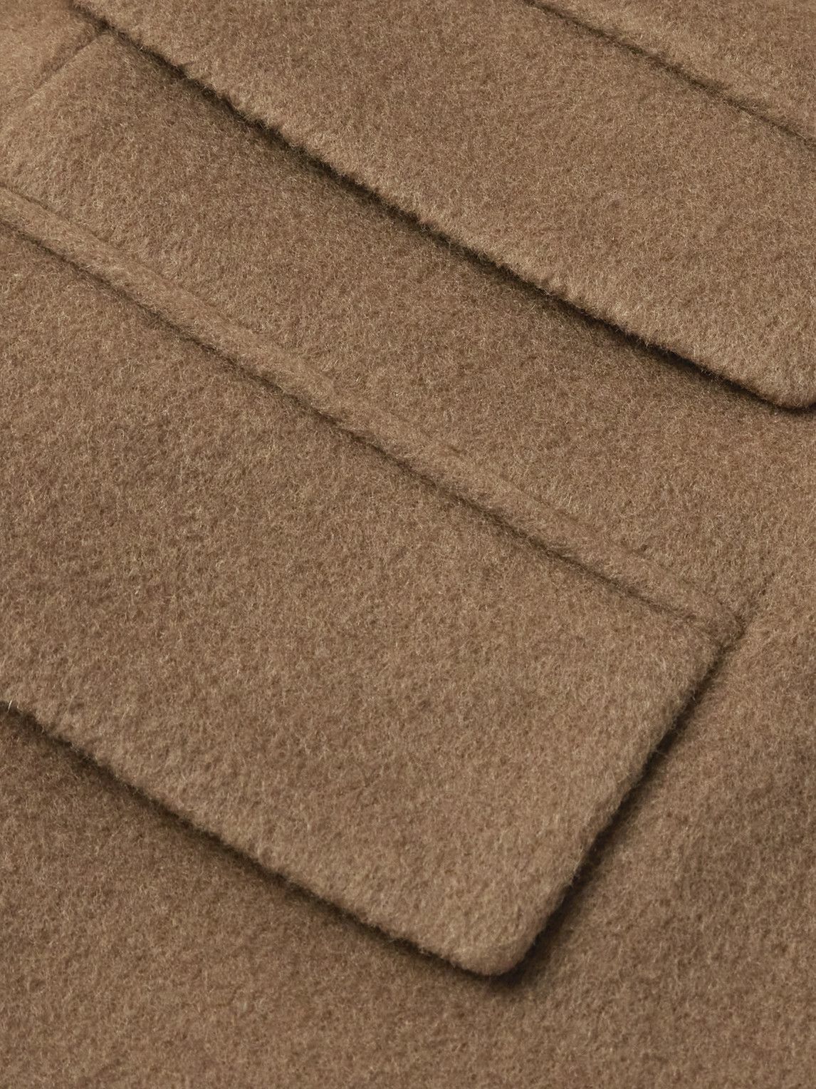 SAINT LAURENT - Oversized Brushed-Wool Coat - Brown Saint Laurent
