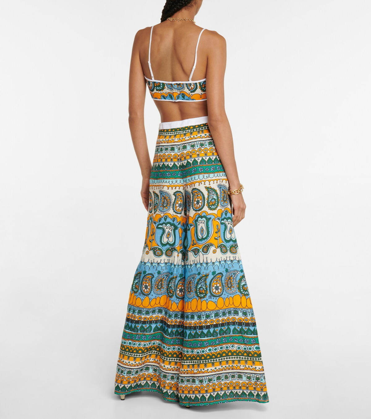 Staud - Bomber printed linen crop top Staud