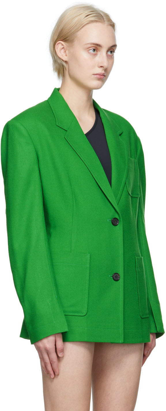 Pushbutton Green Two-Button Blazer Pushbutton