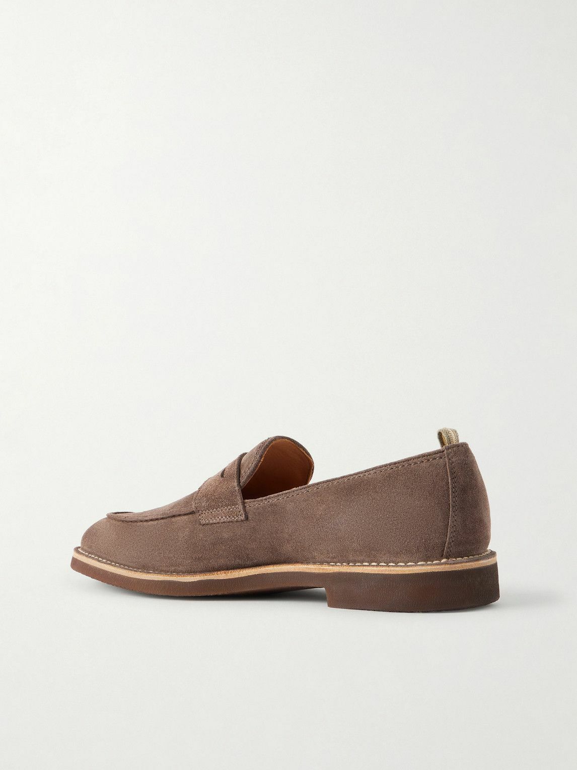 Officine Creative - Opera 001 Suede Penny Loafers - Brown Officine Creative