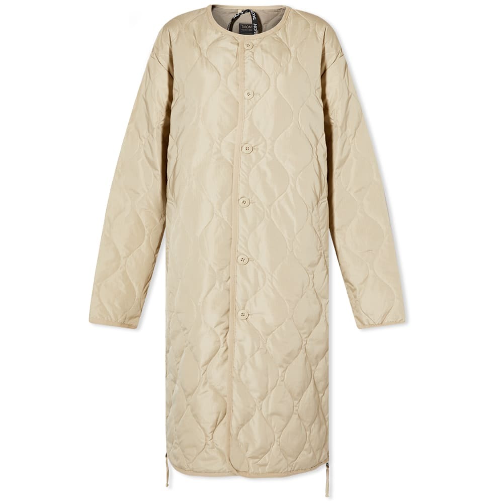 Taion Women's Crew Down Coat in Cream Taion Extra