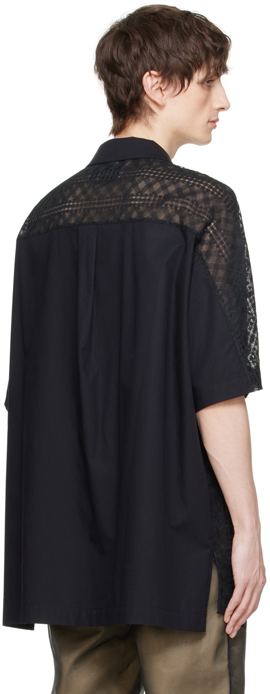 Feng Chen Wang Black Lace Overlay Shirt Feng Chen Wang
