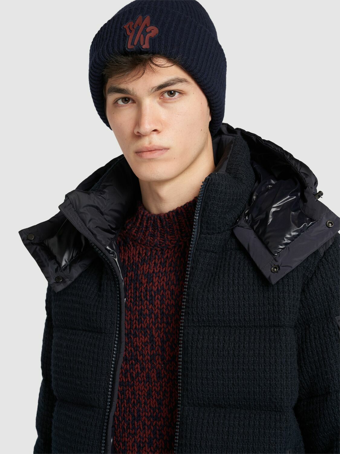 MONCLER Monogram Virgin Wool Beanie Moncler