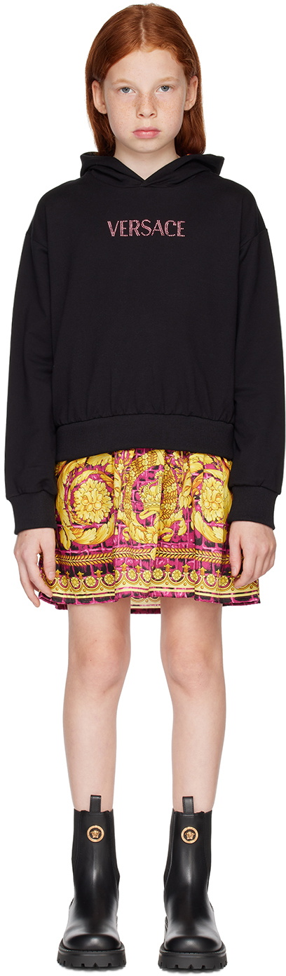 Versace Kids Black & Pink Barocco Dress Versace