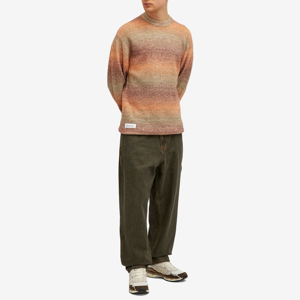 Butter Goods Men's Beams Jumper in Ochre Butter Goods