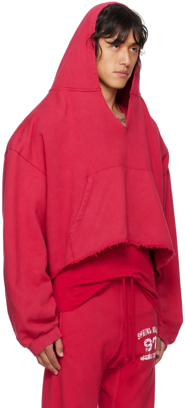 GREG ROSS SSENSE Exclusive Red V-Neck Hoodie Greg Ross
