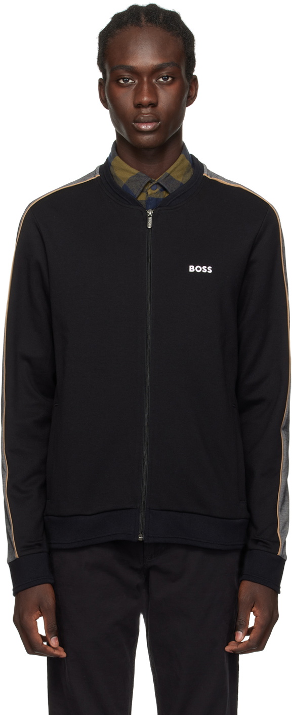 BOSS Black Embroidered Track Jacket BOSS
