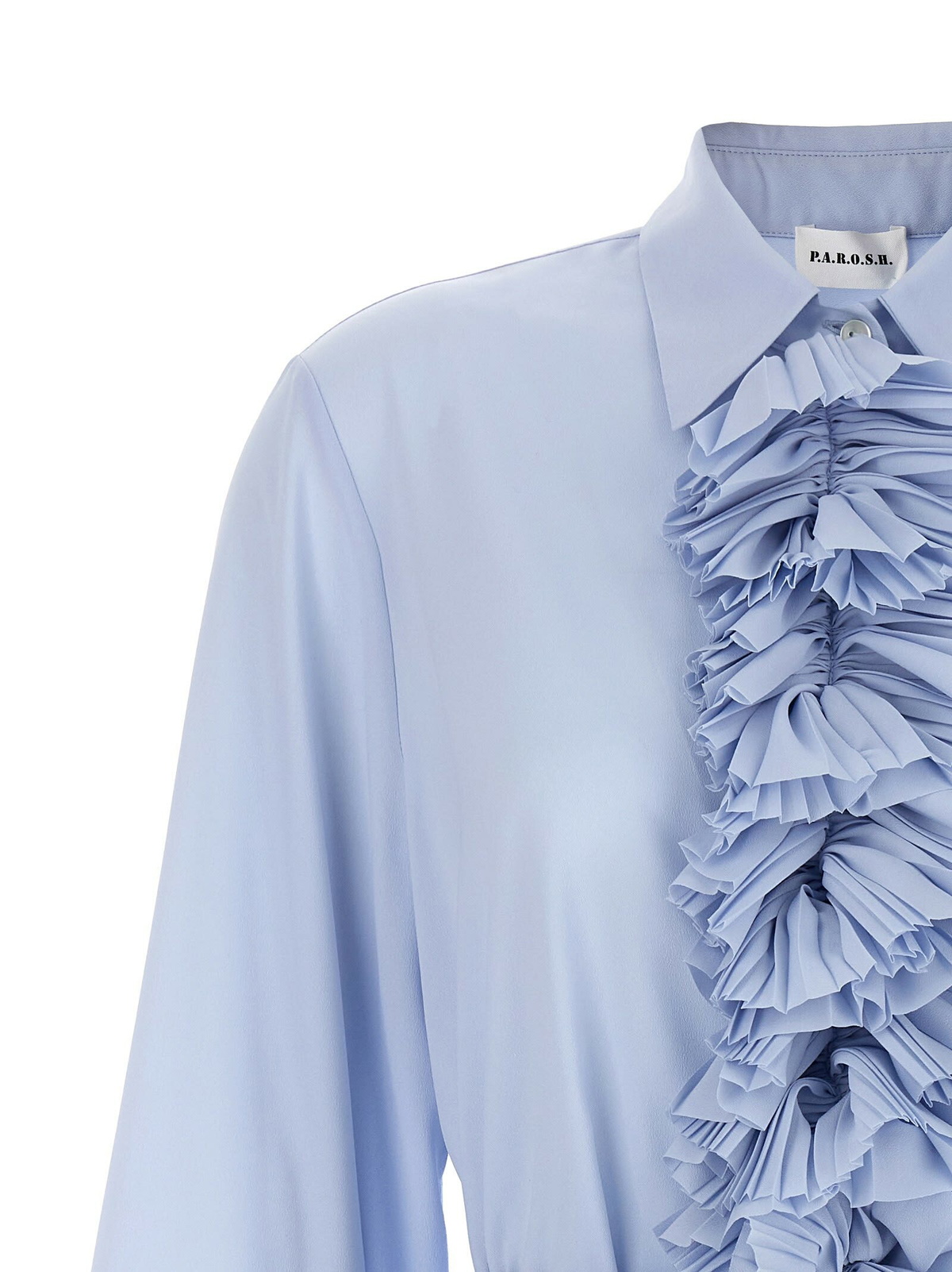 Parosh Light Blue Shirt With Ruffles Parosh