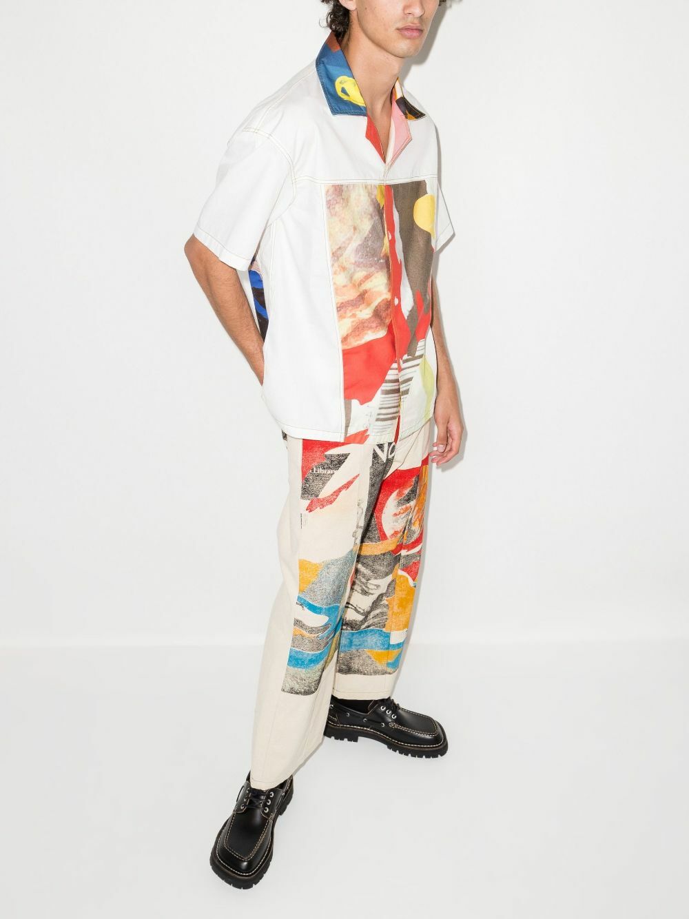 Bethany Williams White Graphic Flag Shirt Bethany Williams