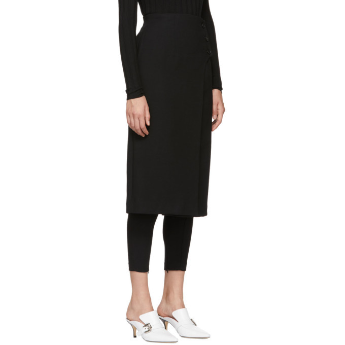 Enfold Black Wool Layered Trousers Enfold