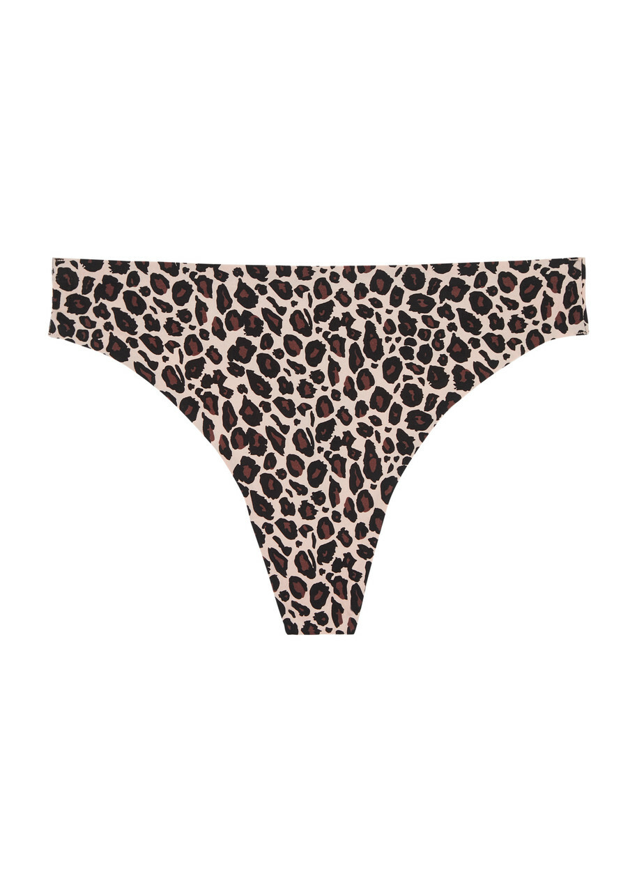 Chantelle Soft Stretch Leopard-print Thong - One Size Chantelle