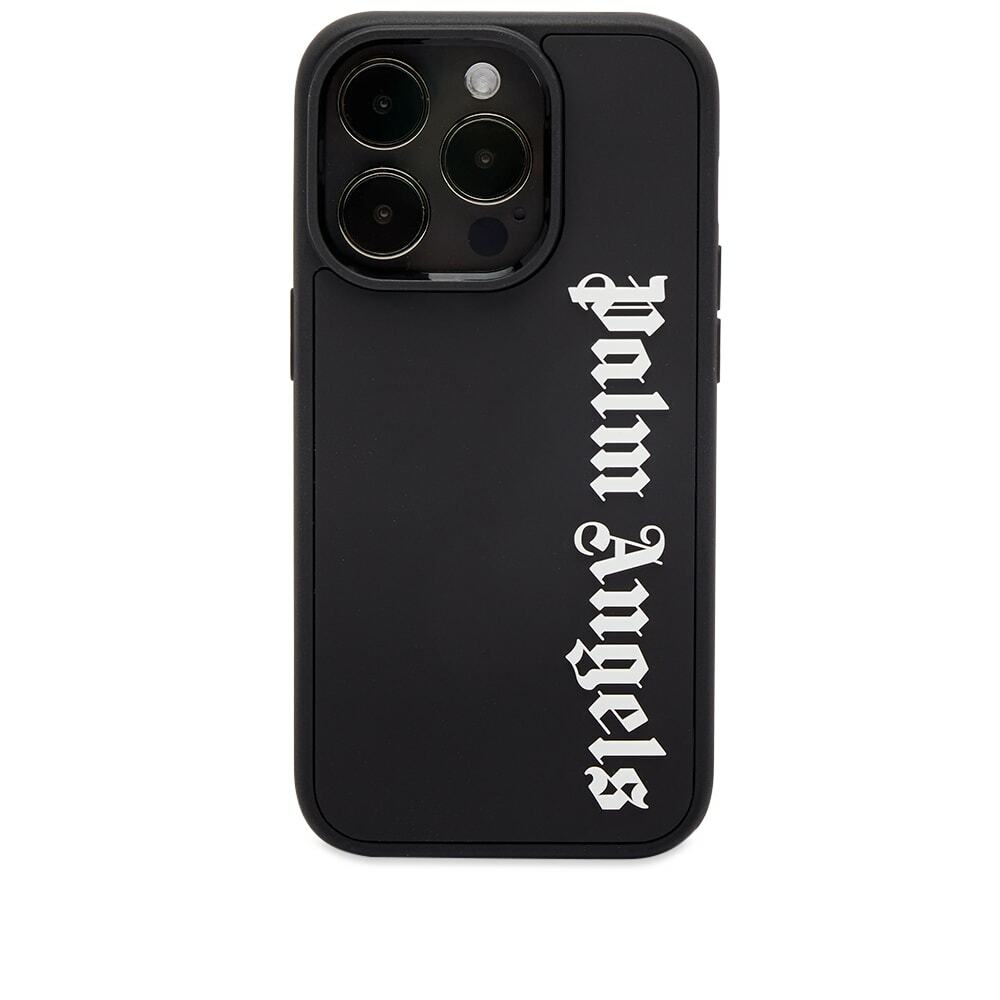 Palm Angels Men's Logo iPhone 14 Pro Case in Black/White Palm Angels