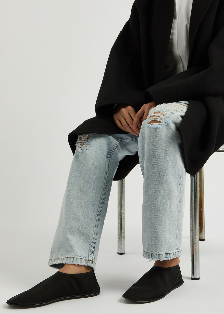 The Row Sock Mesh Ballet Flats Black The Row