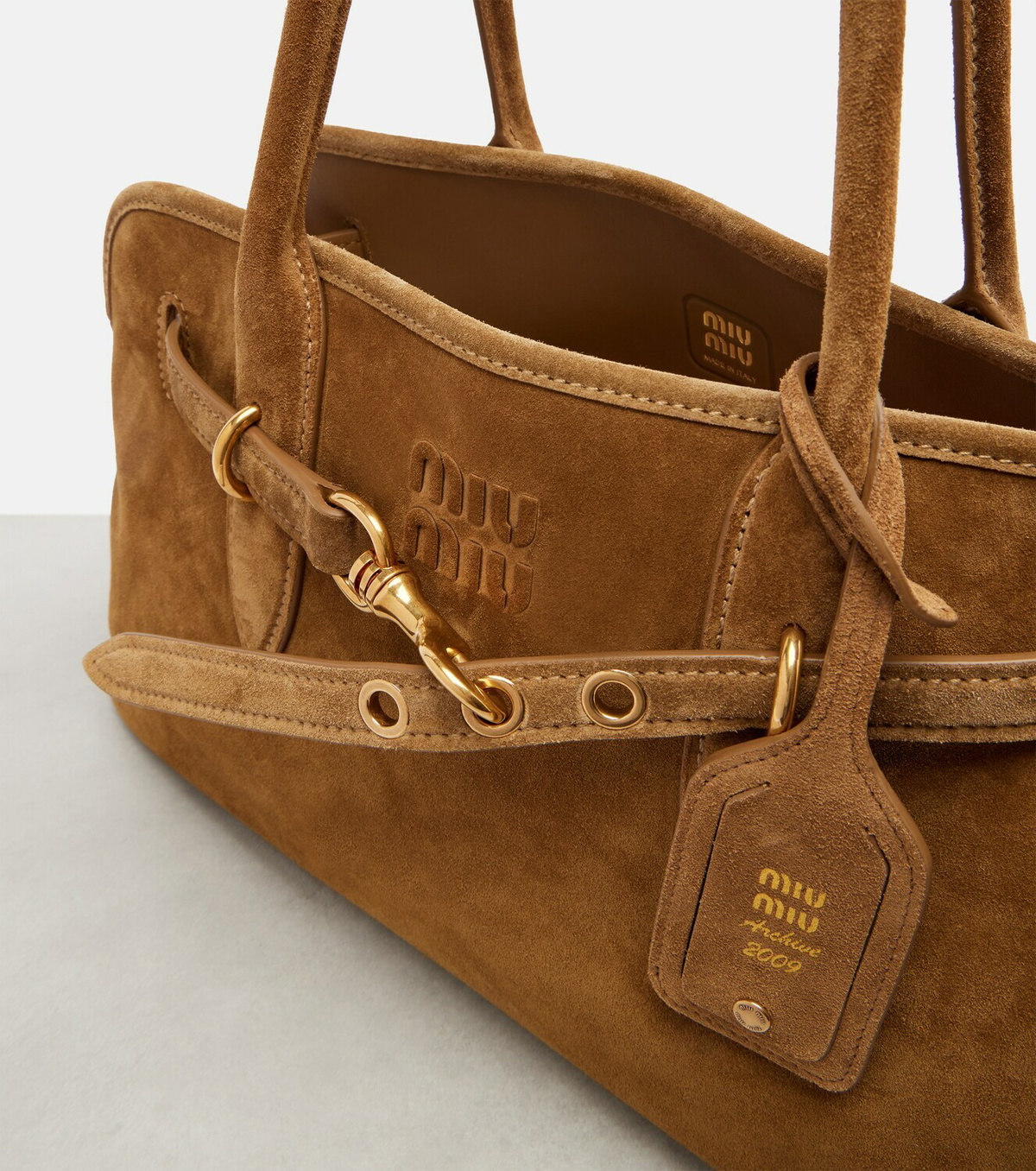 Miu Miu Adventure suede tote bag Miu Miu