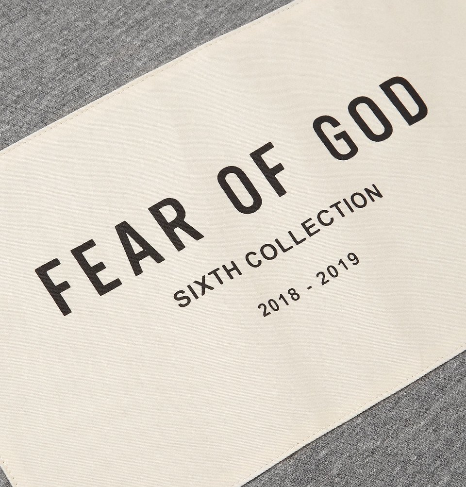 Fear of God - Oversized Logo-Appliquéd Mélange Cotton-Blend Jersey T ...