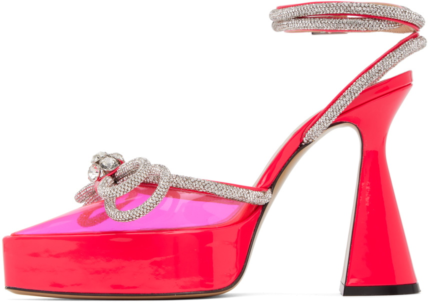 MACH & MACH Pink Double Bow Platform Heels MACH & MACH