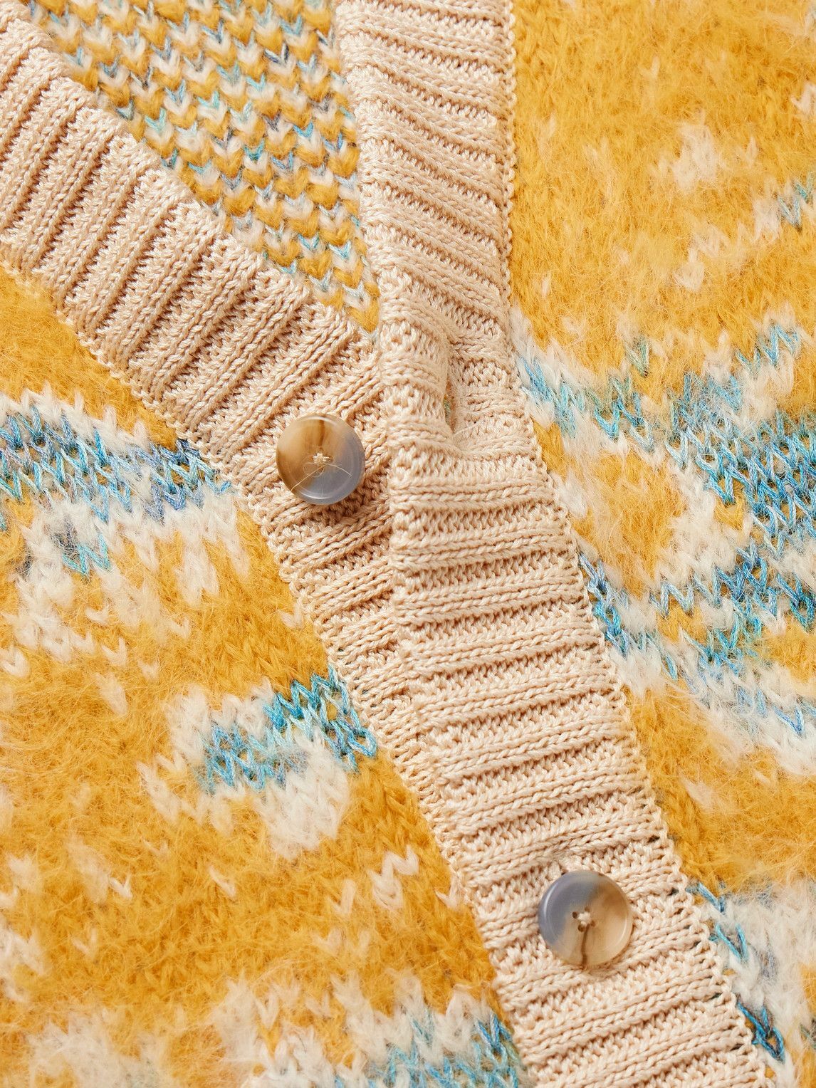 Corridor - Jacquard-Knit Cotton-Blend Cardigan - Yellow Corridor