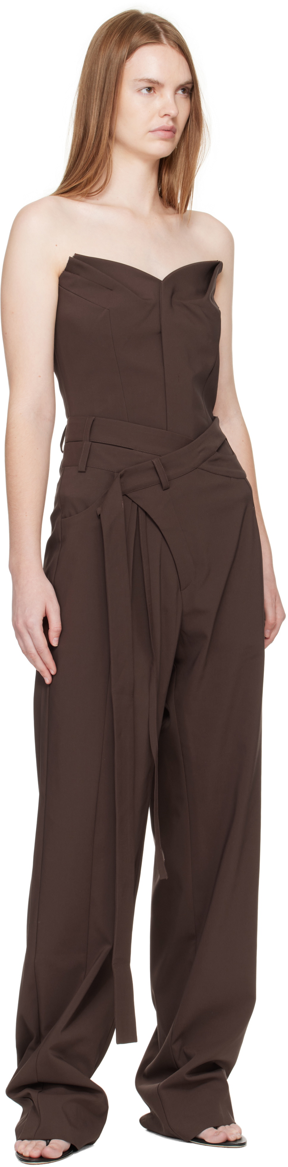 Ottolinger Brown Signature Wrap Suit Pants Ottolinger