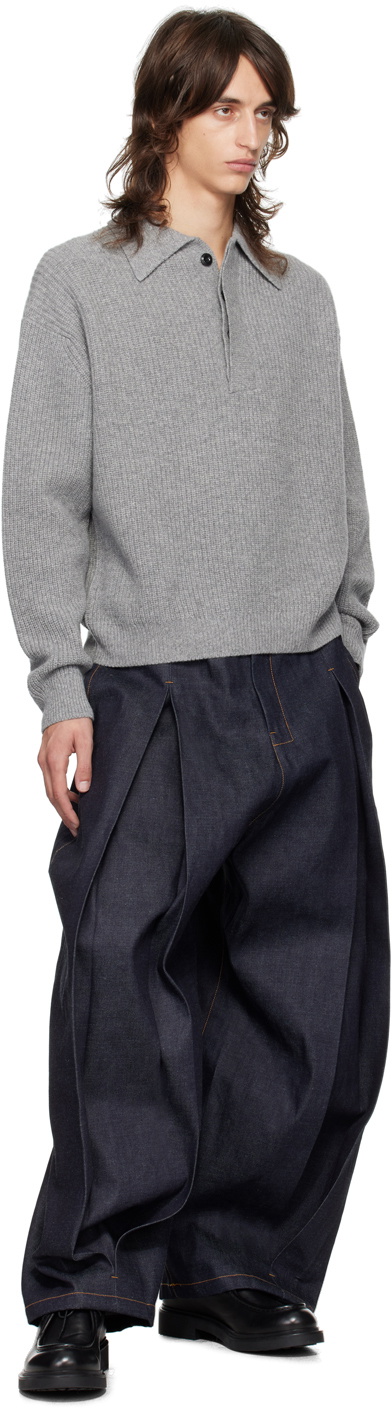 SAGE NATION Gray Ribbed Polo SAGE NATION