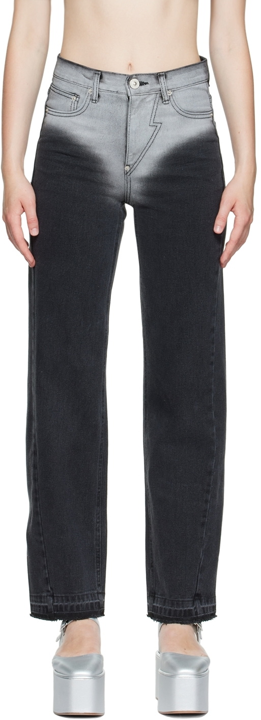 Pushbutton Black Washed Relaxed Jeans Pushbutton