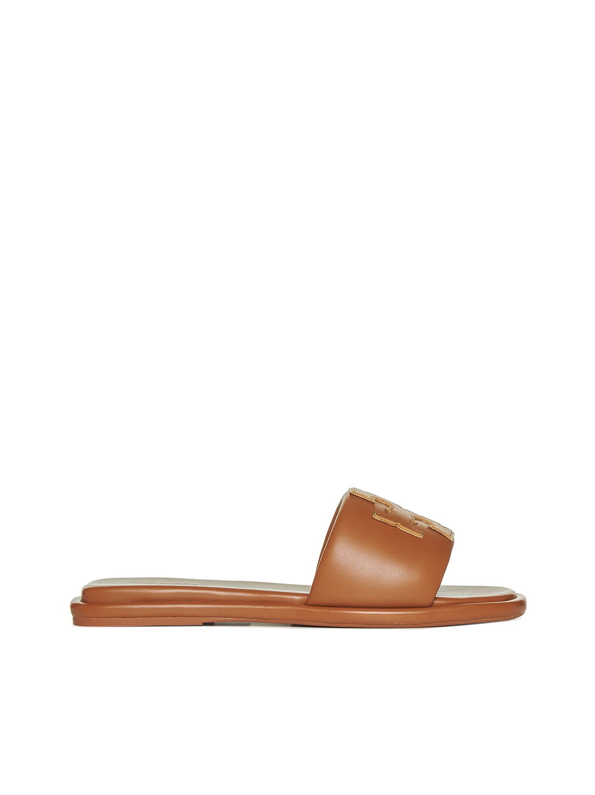 Tory Burch Double T Leather Slides Tory Burch