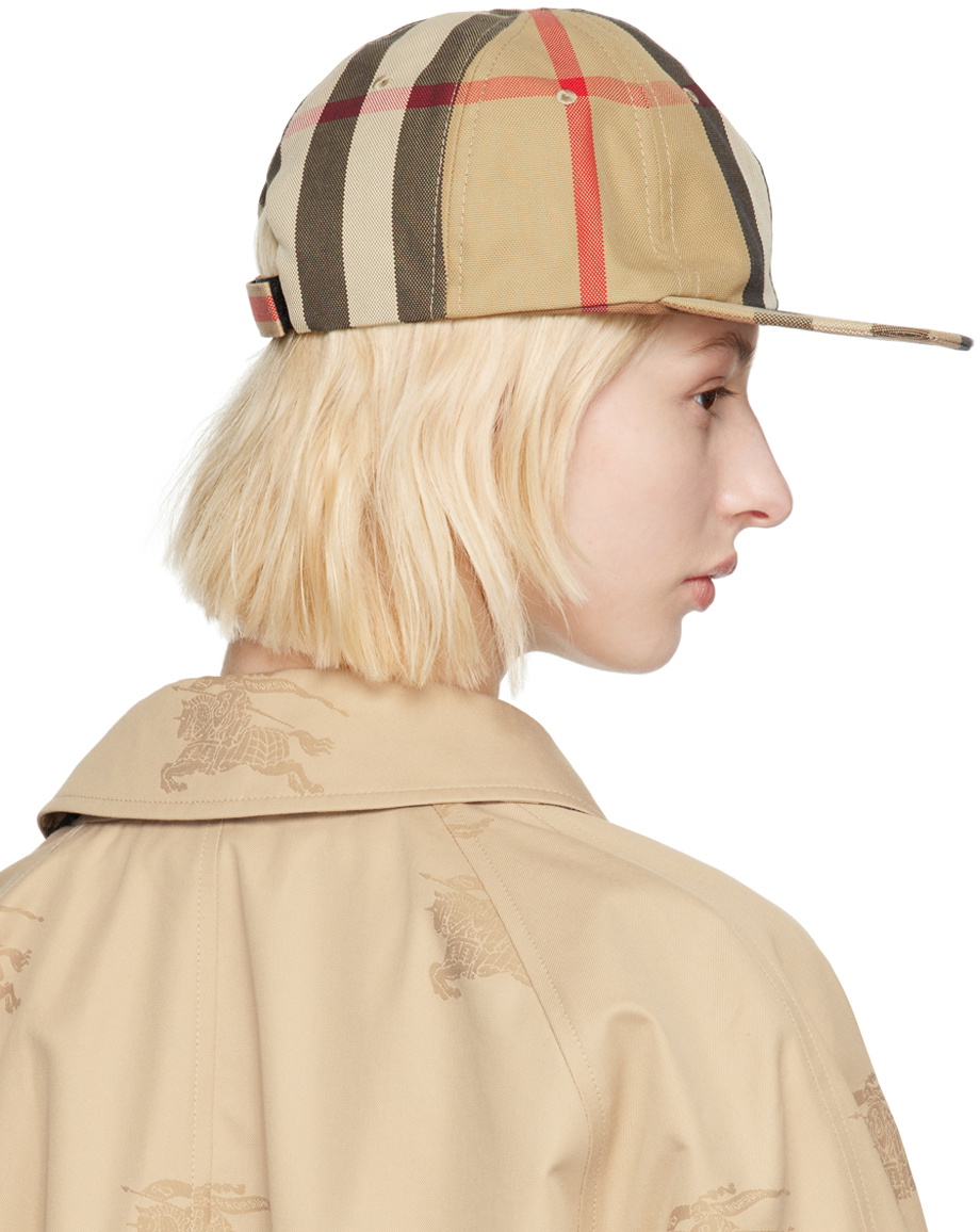 Burberry Reversible Beige Check Flap Cap Burberry