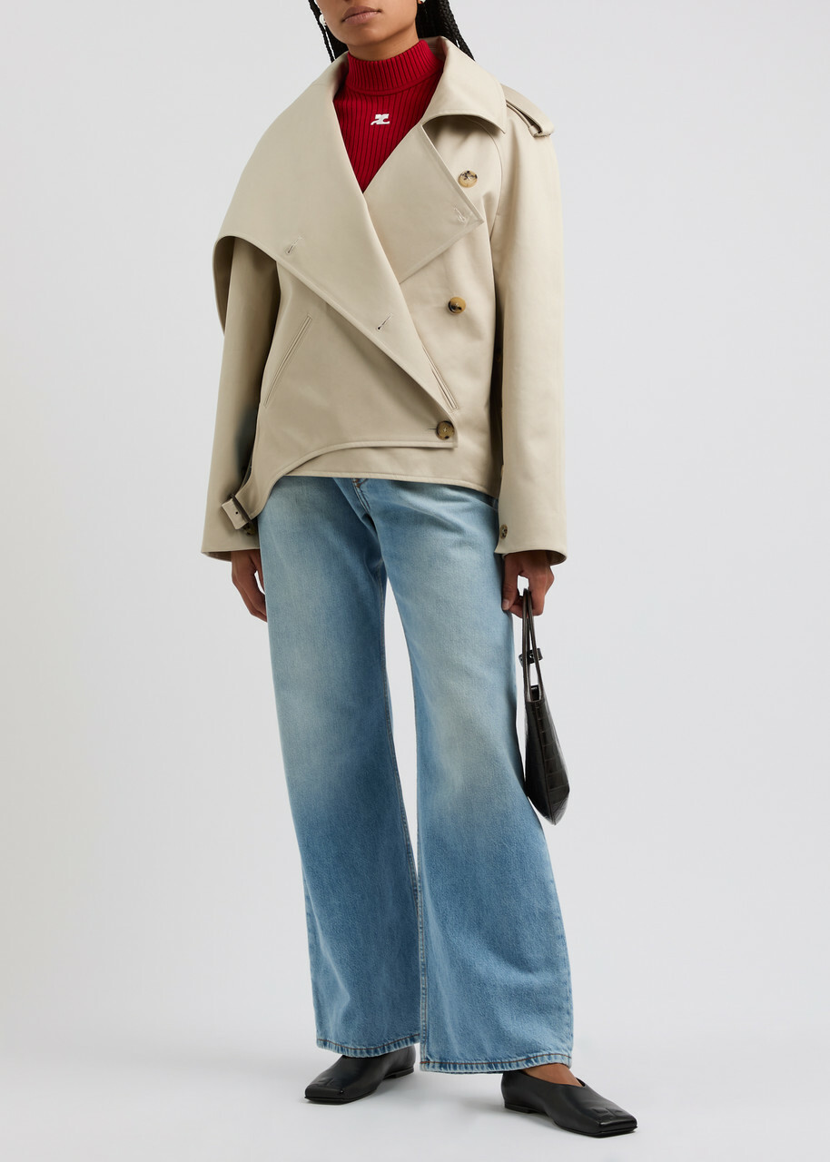 Courrèges Cotton-twill Trench Coat Cream Courreges