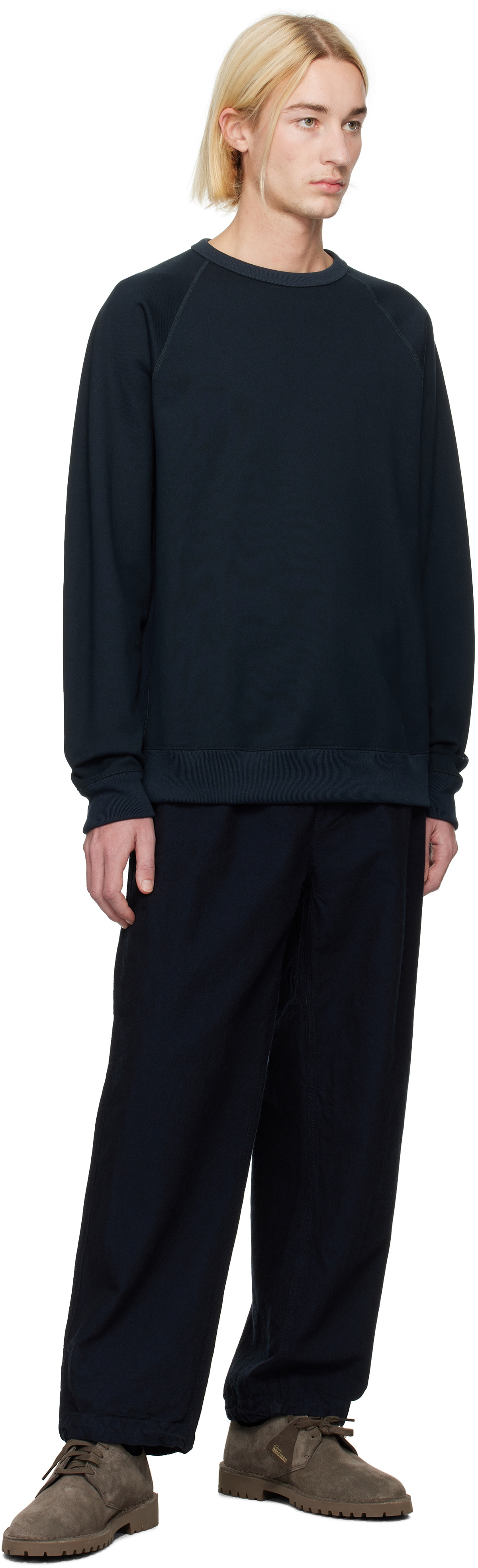 nanamica Navy Crew Neck Sweatshirt Nanamica