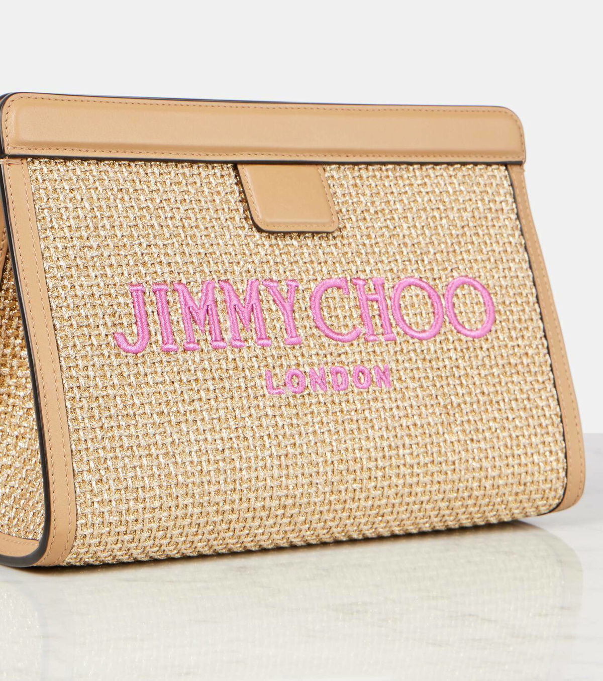Jimmy Choo Avenue Small leather-trimmed pouch Jimmy Choo